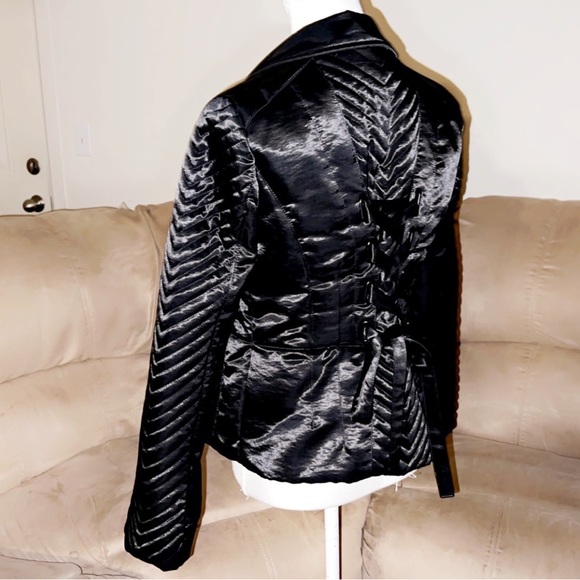 2B Bebe | Jackets & Coats | 2b Bebe Sheen Quilted Corset Back Blazer ...